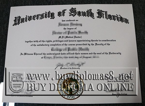 fake USF degree sample, fake USF diploma sample