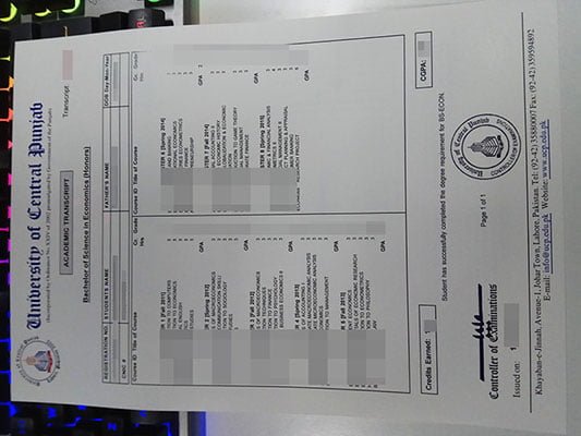 Fast way to get University of Central Punjab transcript.